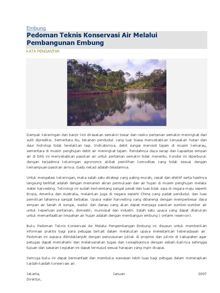 Pedoman Pembuatan Embung | PDF