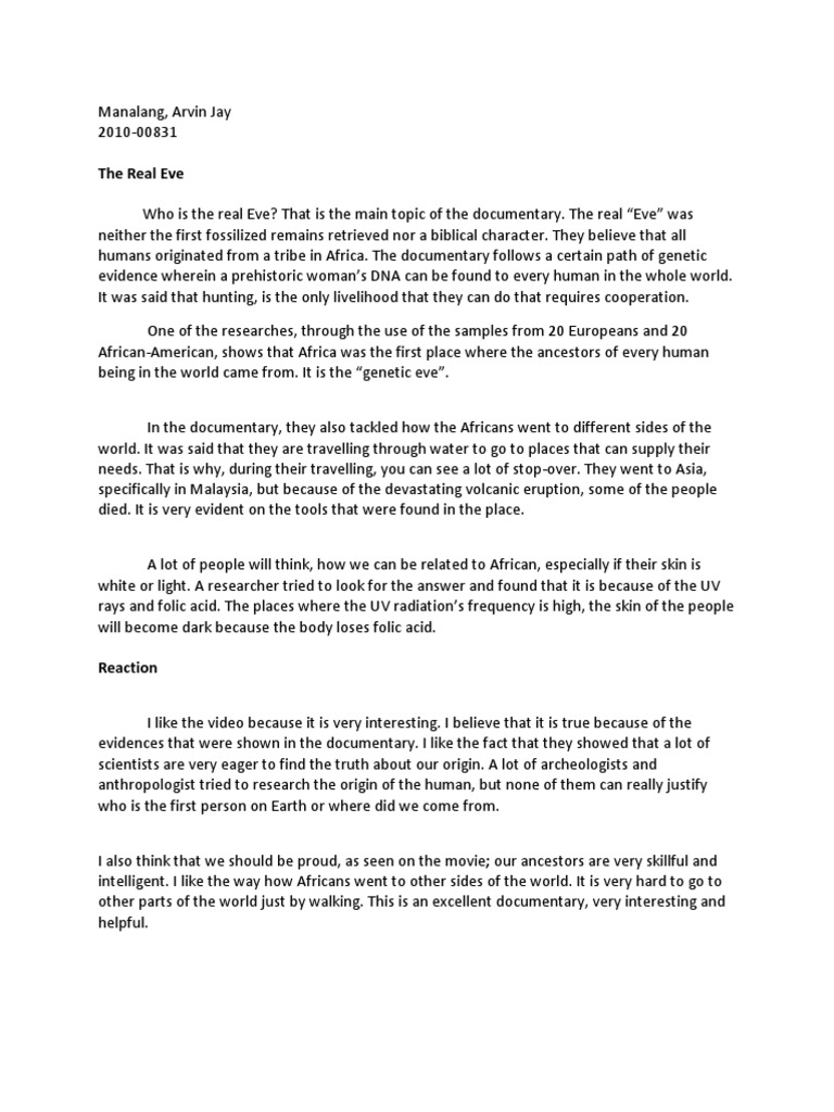 The Real Eve | PDF