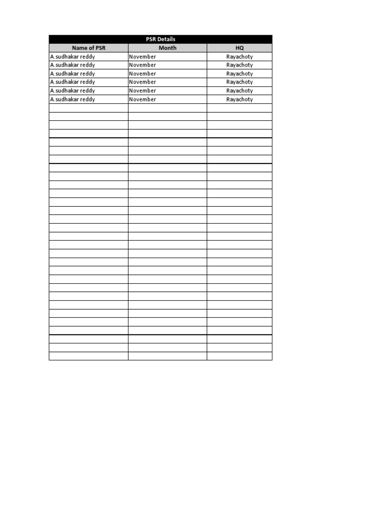 PSR Report for November 2023 | PDF