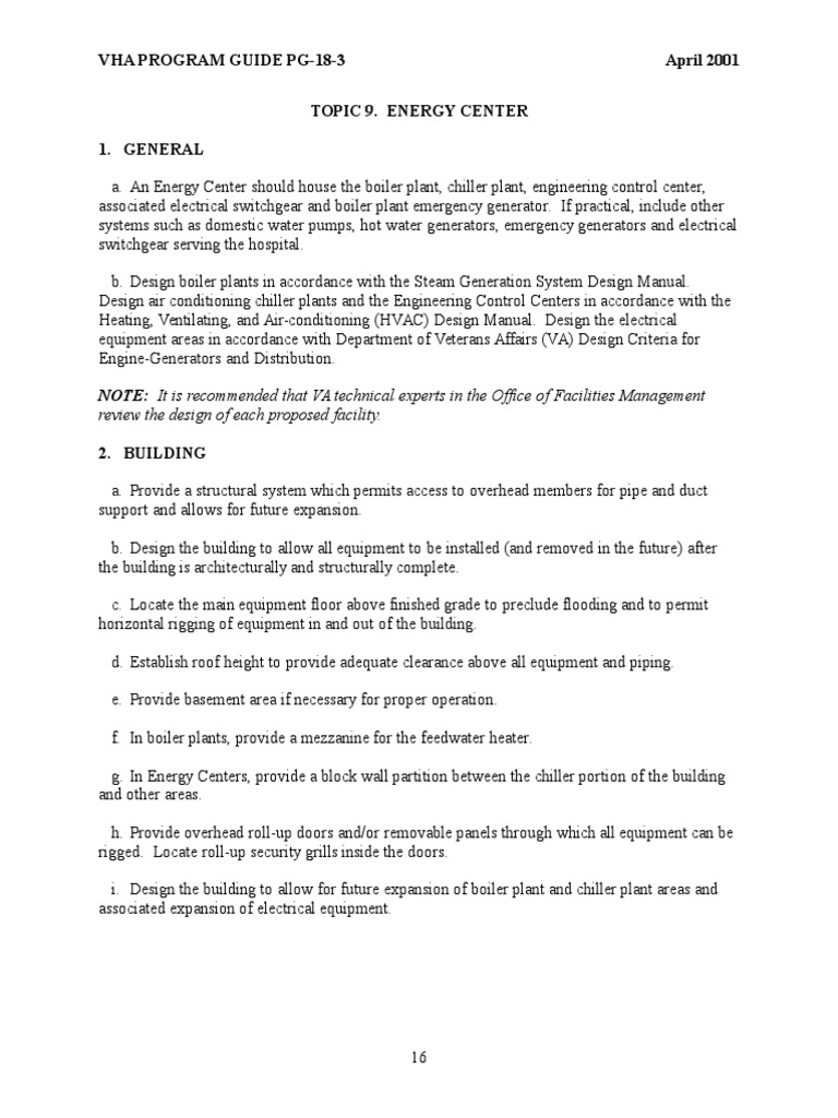 Vha Program Guide Pg-18-3 April 2001 Topic 9. Energy Center 1. General ...