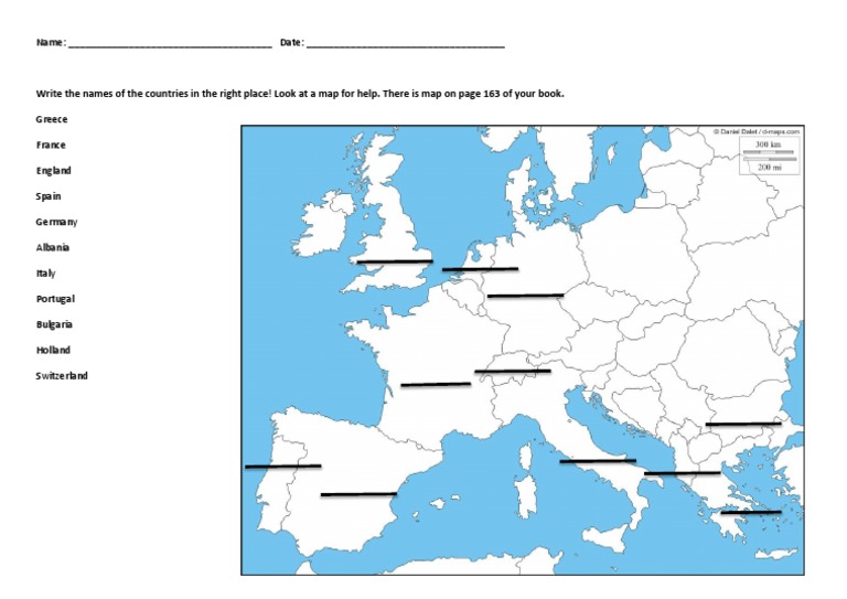 Country Mapping Activity Worksheet | PDF