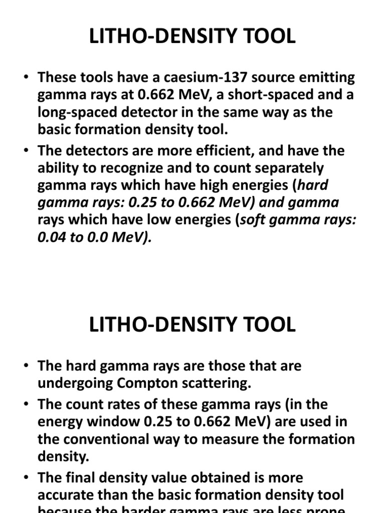 Litho Density Tool | Gamma Ray | Photoelectric Effect