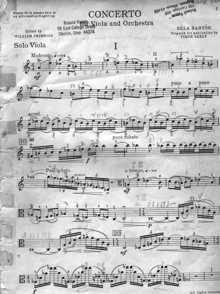 Bartok Viola Concerto | PDF