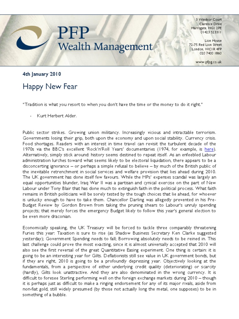 Happy New Fear | PDF | Deflation | Financial Markets