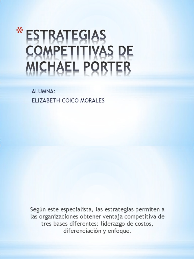 Estrategias Competitivas de Michael Porter PDF | PDF | Distribución (comercial) | Mercado (economía)
