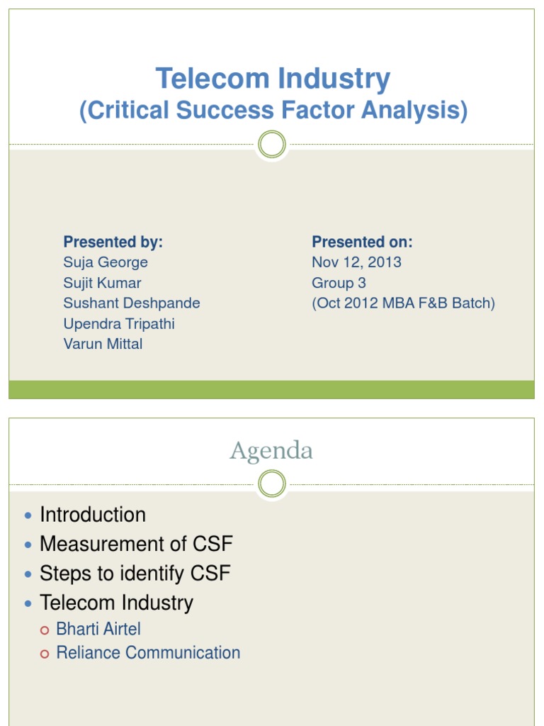 CSF Analysis Telecom Industry | PDF | Telecommunications | Business