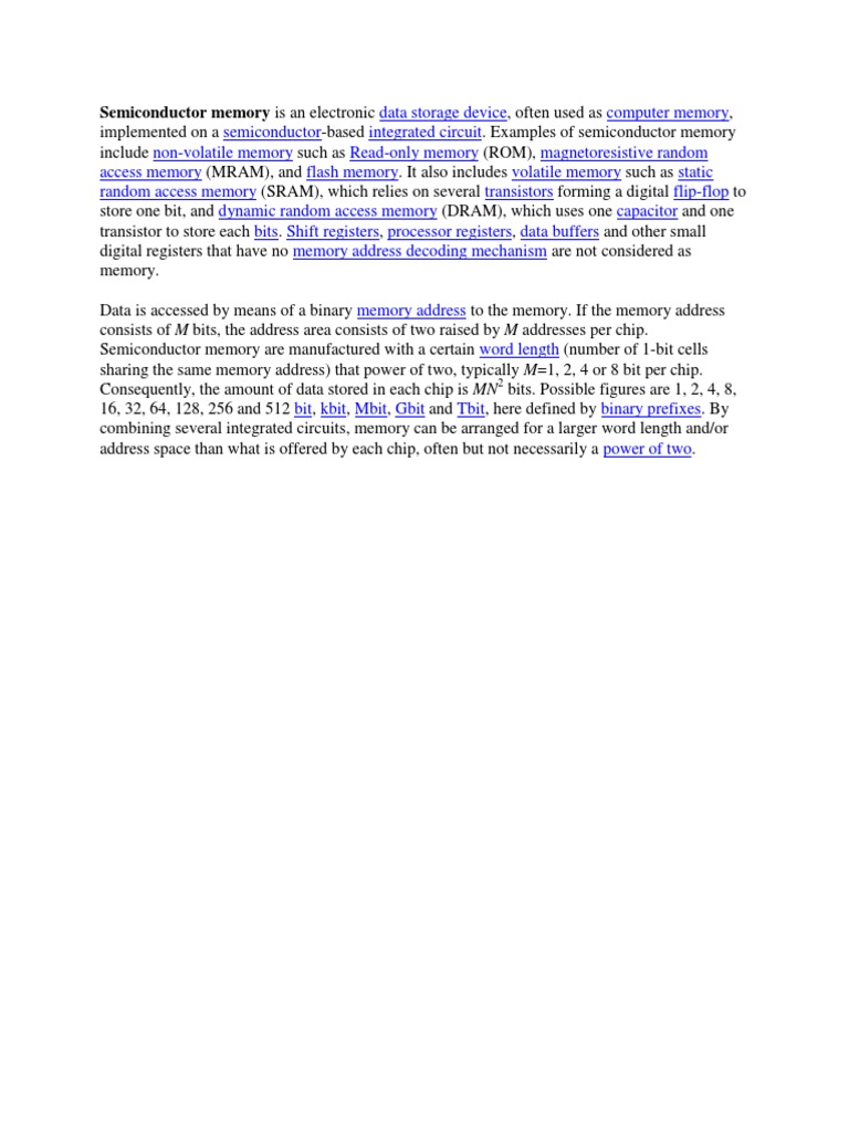 Semiconductor Memory Pdf