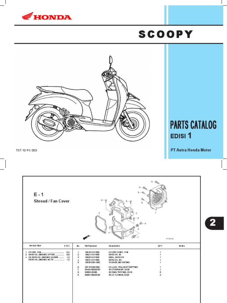 Honda Scoopy Parts Catalogue | PDF | Screw | Piston