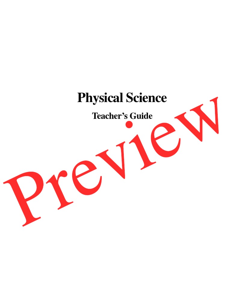 Physical Science Teachers Guide Preview | PDF | Atoms | Ion