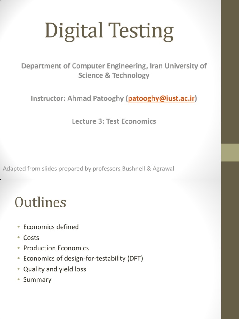 Digital Testing | PDF | Average Cost | Efficiency