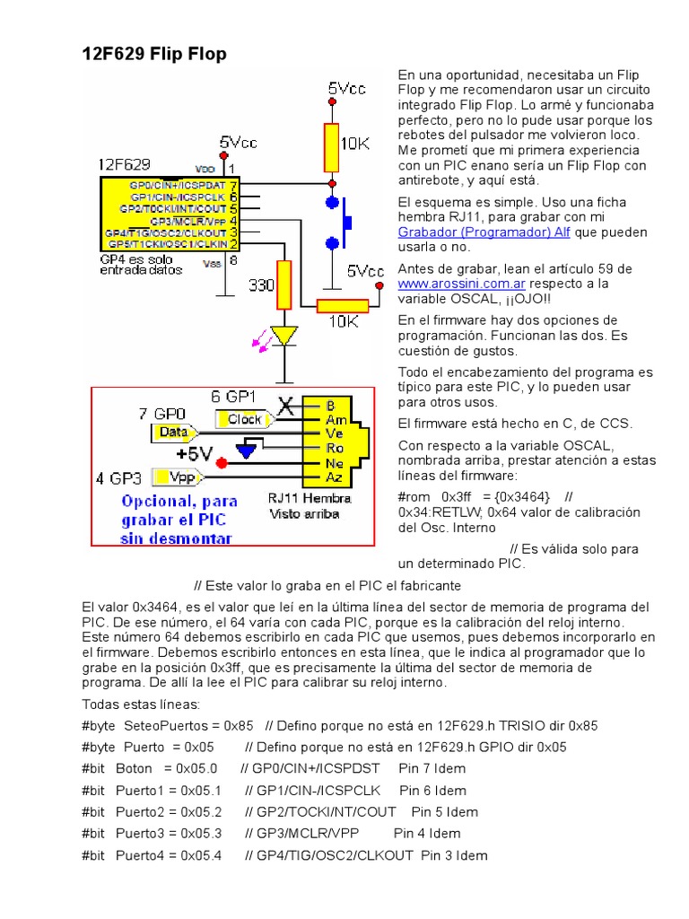 12F629 Flip Flop | PDF