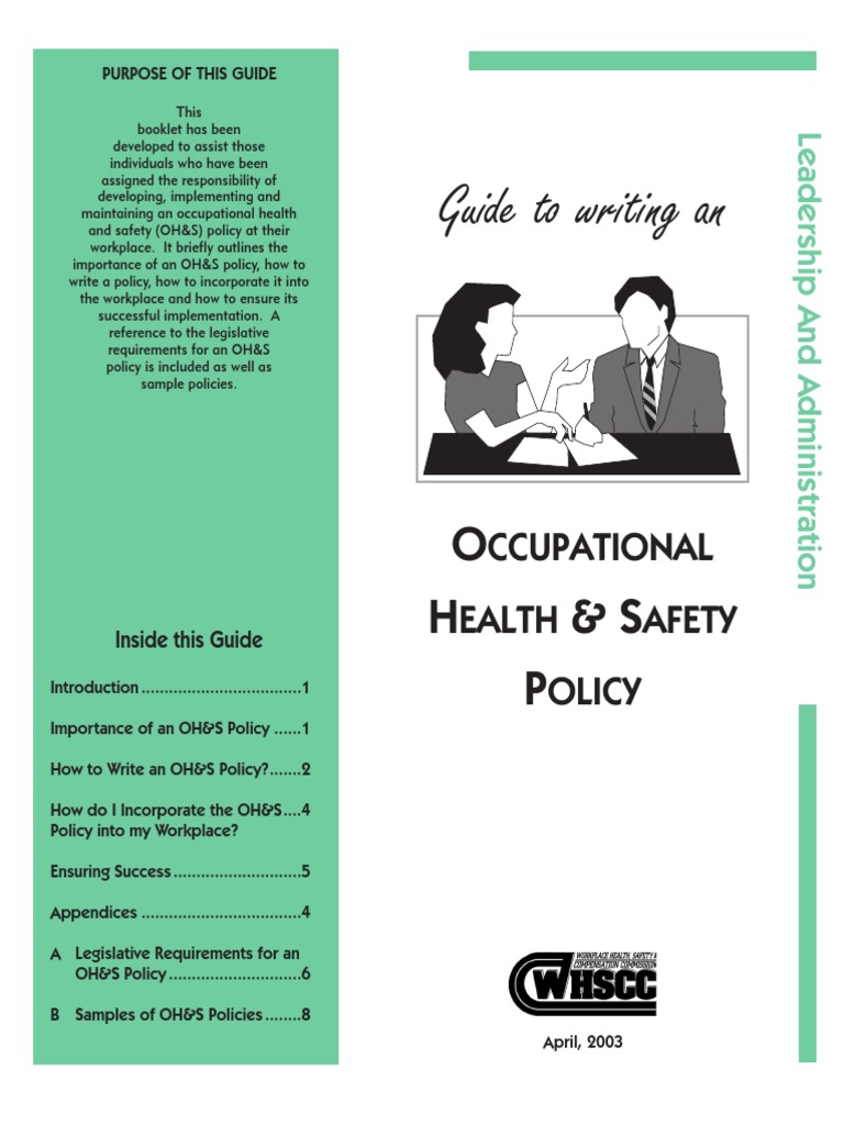 Guide to Writing an OHS Policy Statement | Occupational Safety And Health | Employment