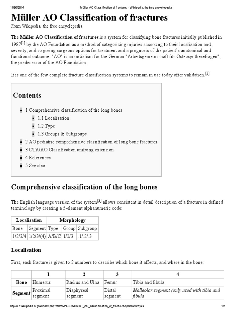 Müller AO Classification of Fractures - Wikipedia, The Free ...