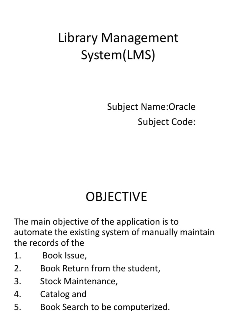 Library Management System (LMS) | PDF