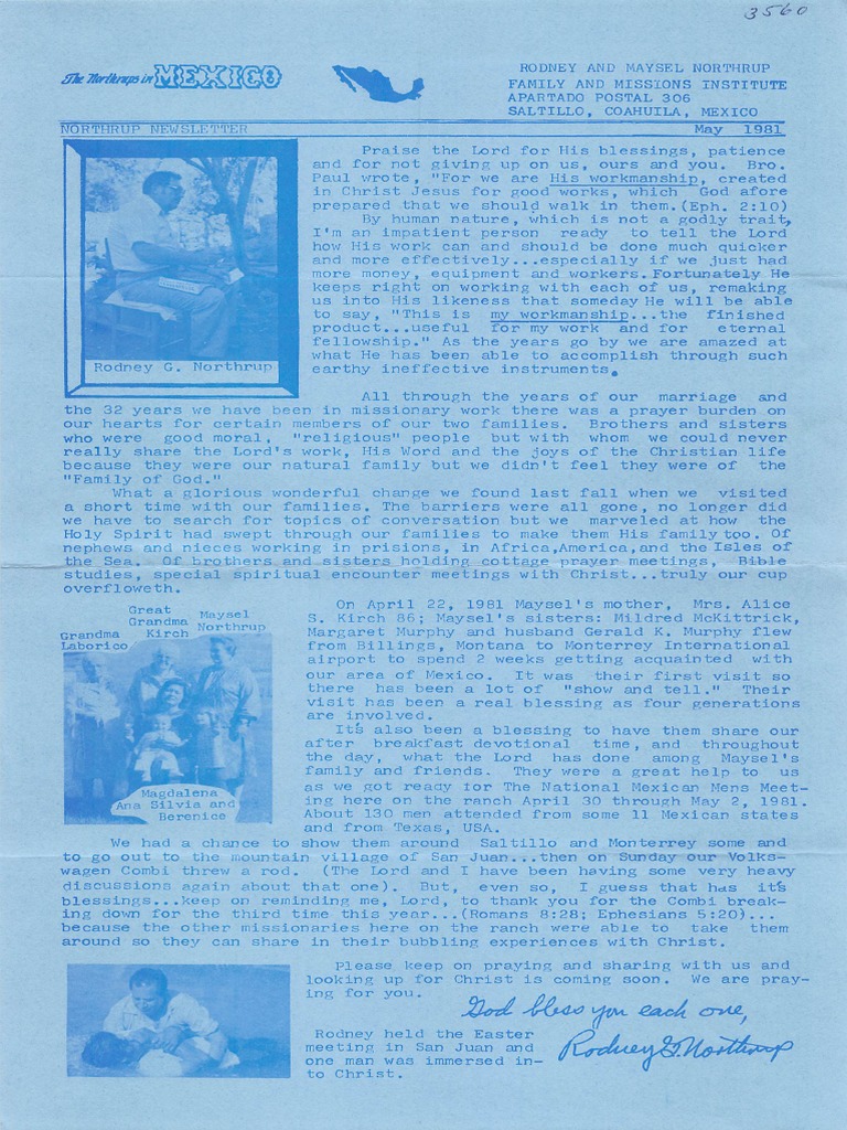 Northrup Family Mission Updates 1981 | PDF | Religion And Belief