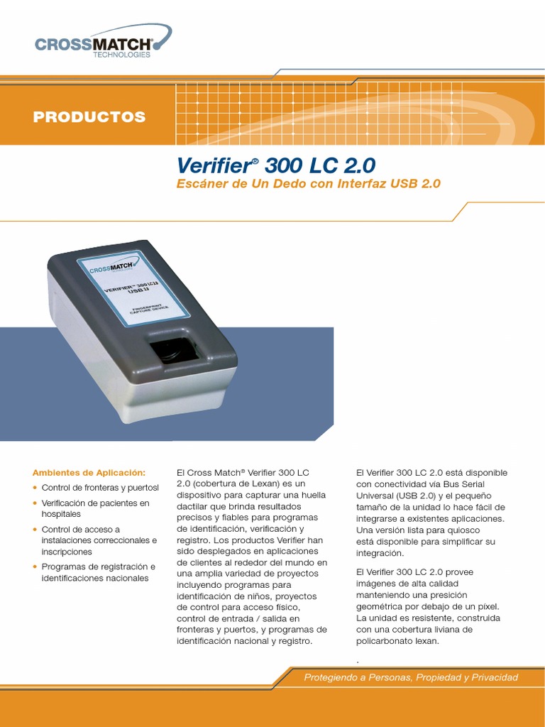 Verifier 300 LC 2.0 Spanish | PDF | USB | Escáner de imagen