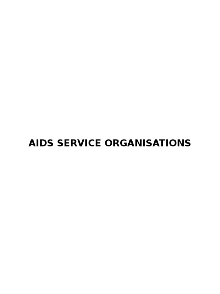 AIDS Service Organisations | PDF | Prevention Of Hiv/Aids | Hiv/Aids