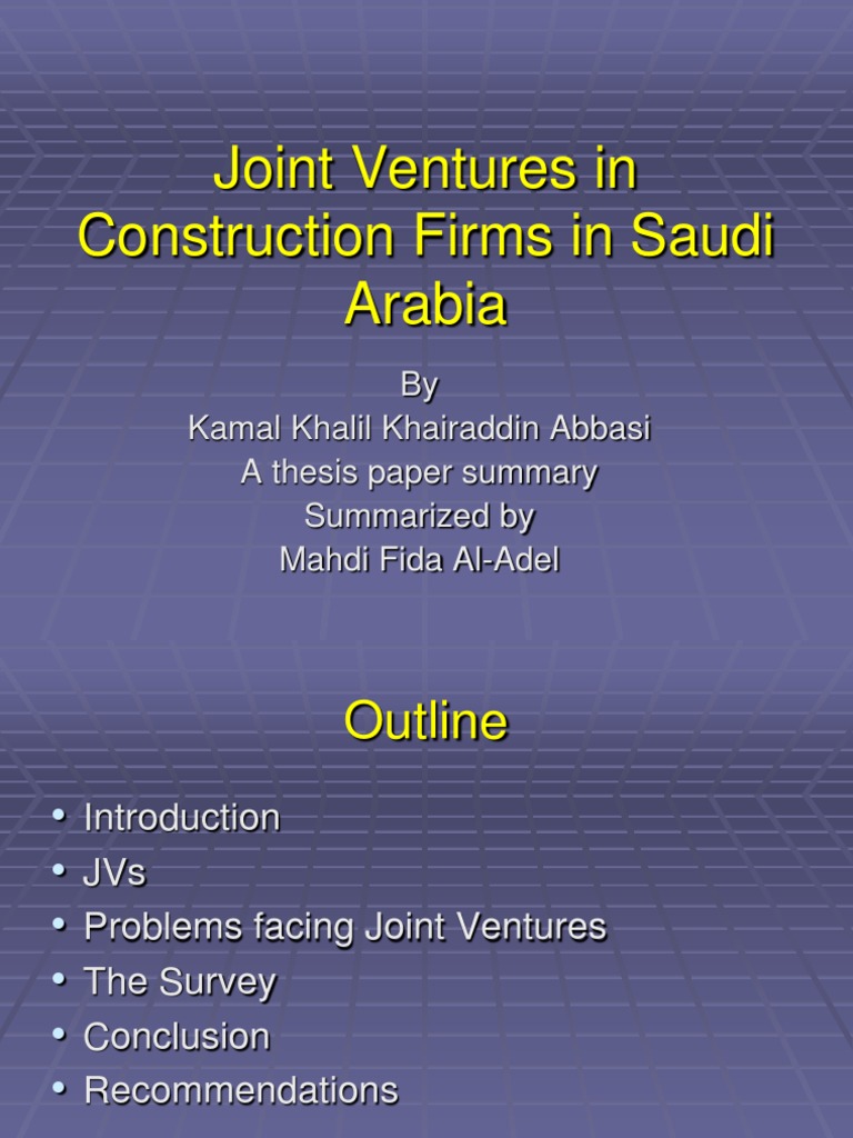 Joint Ventures in Construction Firms | PDF | Joint Venture | Survey ...