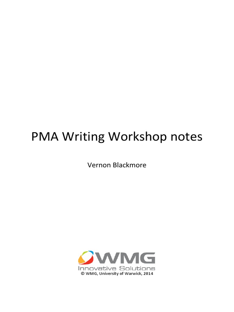Writing A PMA Workshop - Notes From WMG - 2014 | PDF | Argument | Paragraph