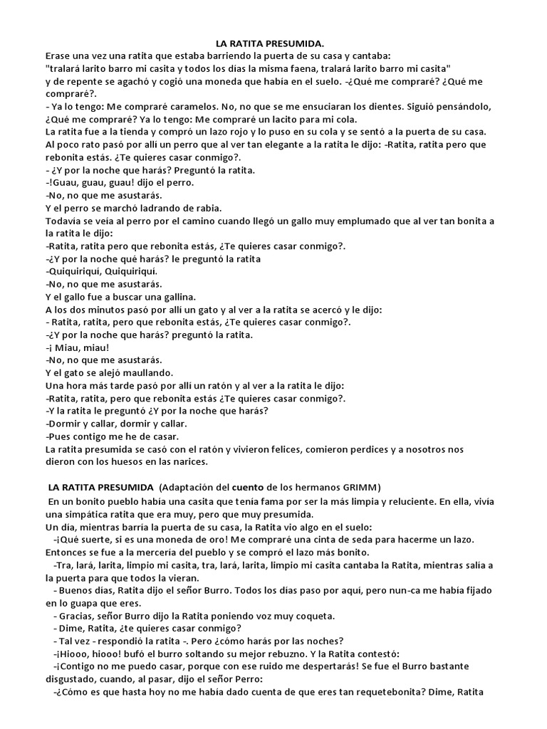 La Ratita Presumida | PDF