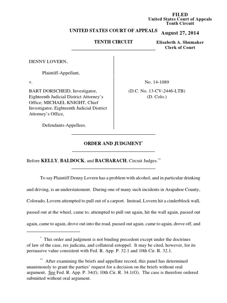 Denny Lovern Order and Judgment | PDF | Probable Cause | Prosecutor