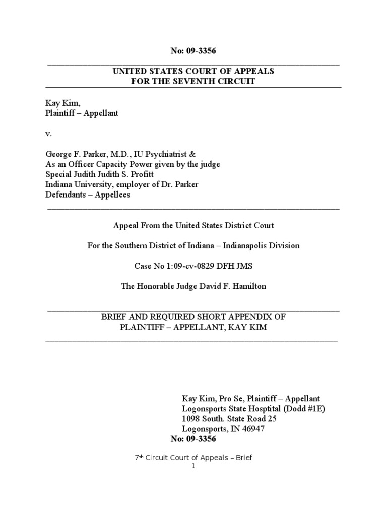 7th Circuit Appellant Brief | PDF | Pro Se Legal Representation In The ...