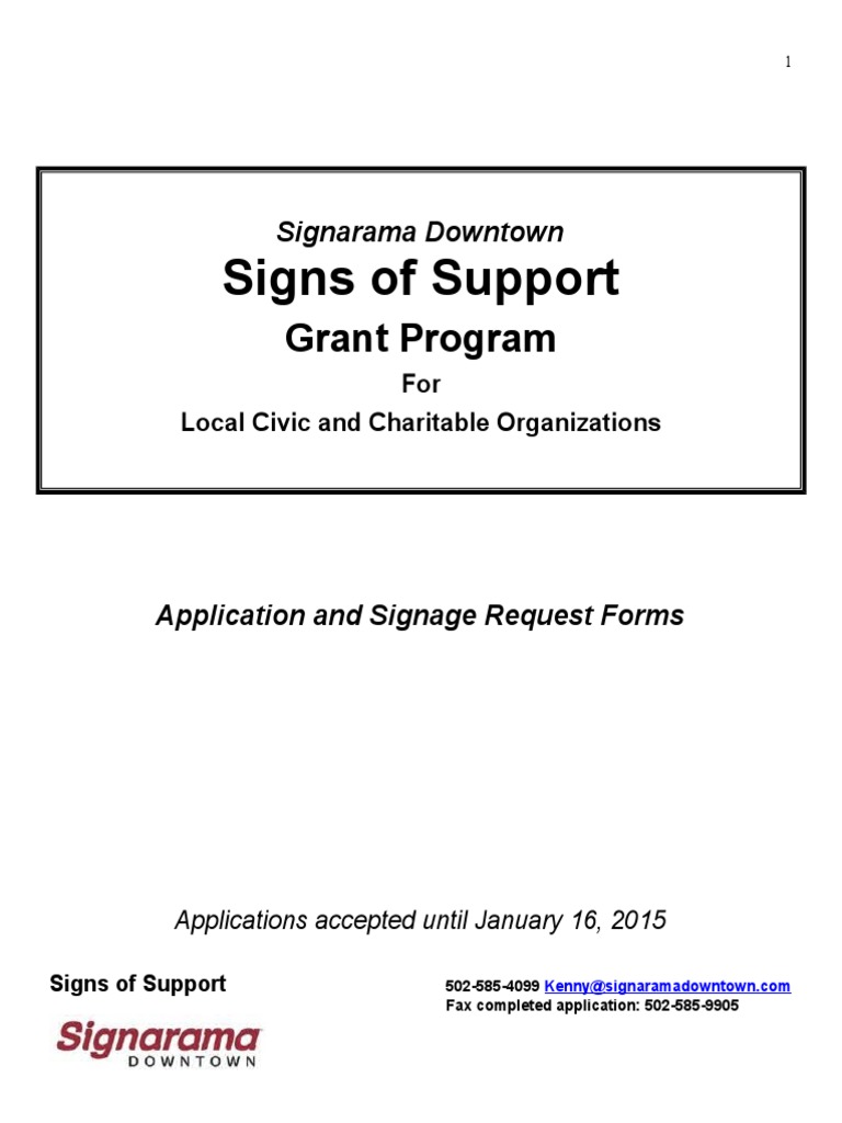 SAR Signs of Support Application 2015 | PDF | Fundraising | Society