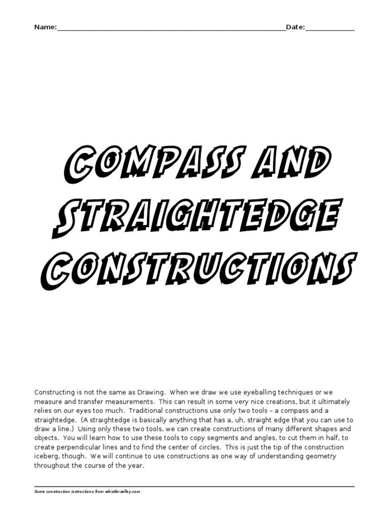 Construction Packet v. 1 | PDF | Perpendicular | Circle