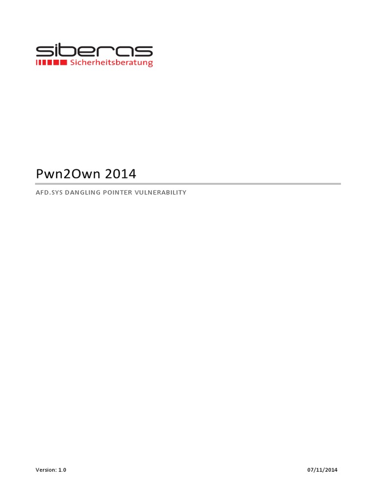 AFD.sys Vulnerability Analysis 2014 | PDF | Microsoft Windows | Pointer ...