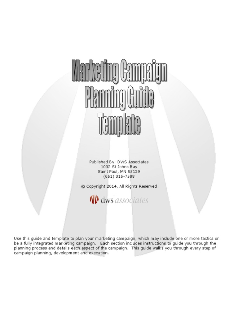 Marketing Campaign Planning Guide Template | PDF | Target Audience ...