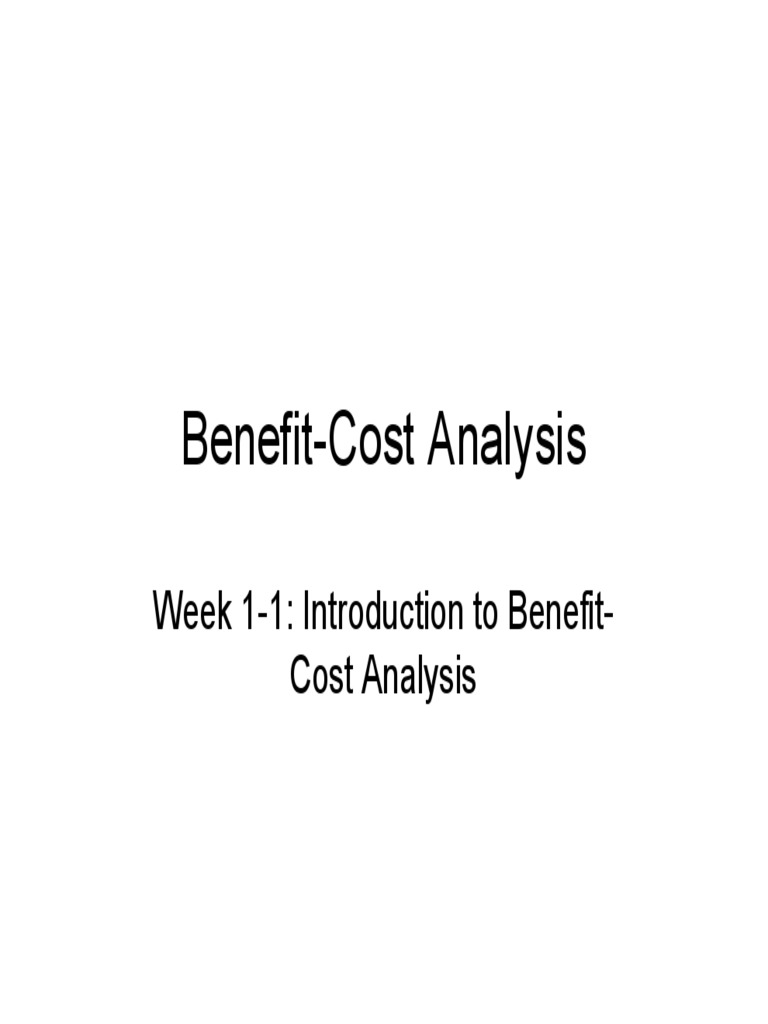 1-1 2013 Introduction To BCA | PDF | Cost–Benefit Analysis | Economics
