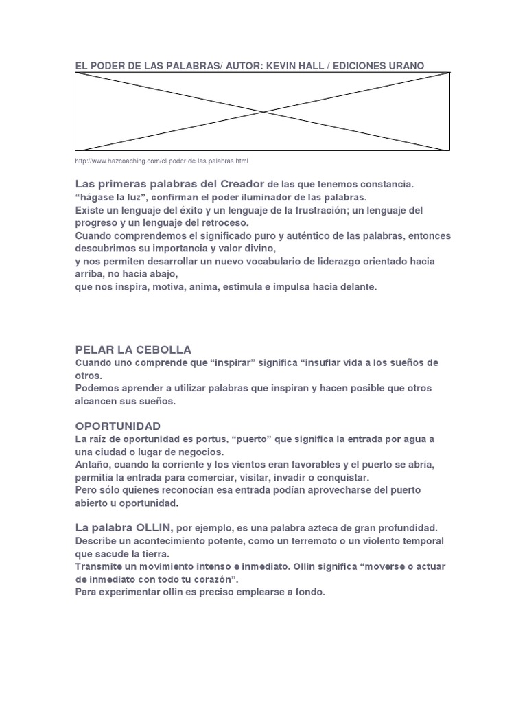 El Poder De Las Palabras Pdf Palabra Amor