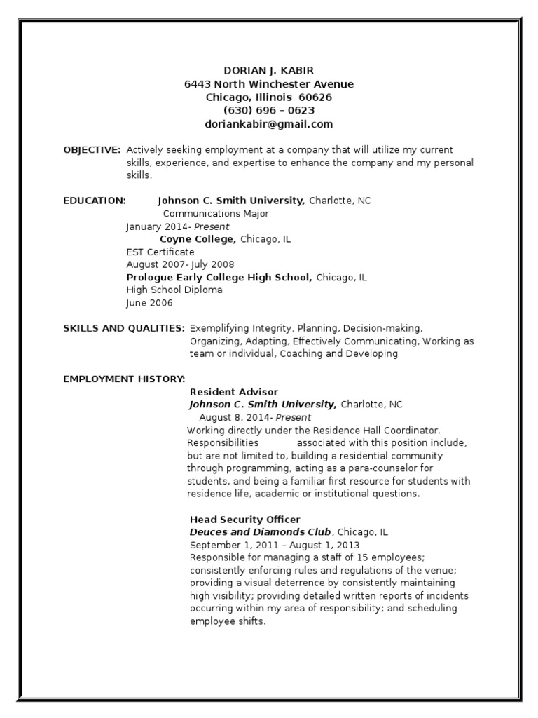 Dorian Kabir Resume 2014 | PDF