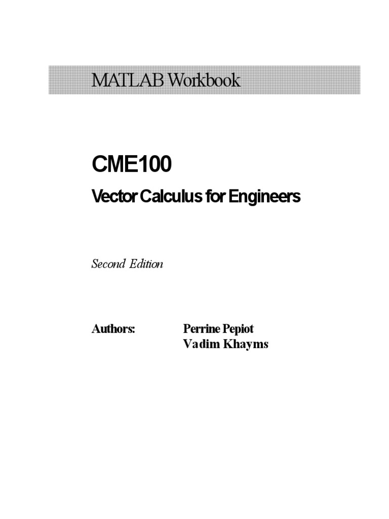 MATLAB Workbook: Vector Calculus For Engineers | Download Free PDF ...