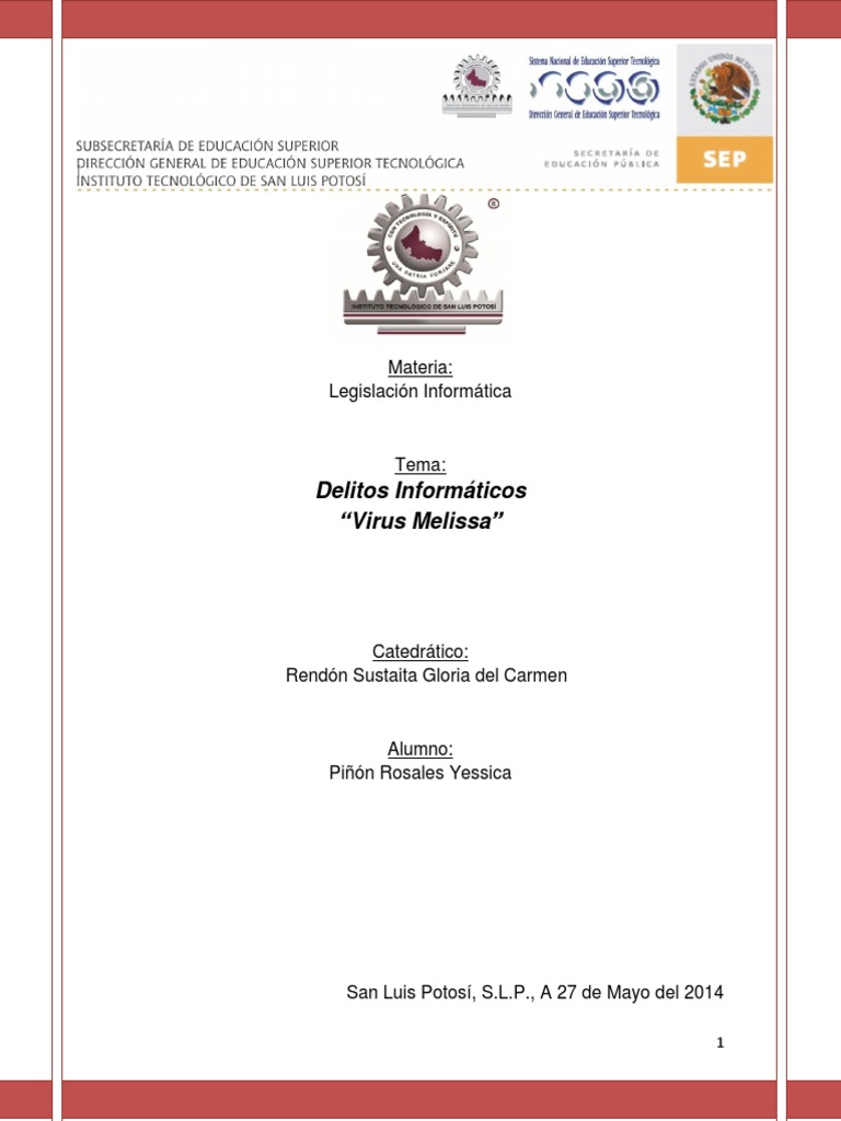 Delito Informático: Virus Melissa | PDF | Crimen informático | Informática