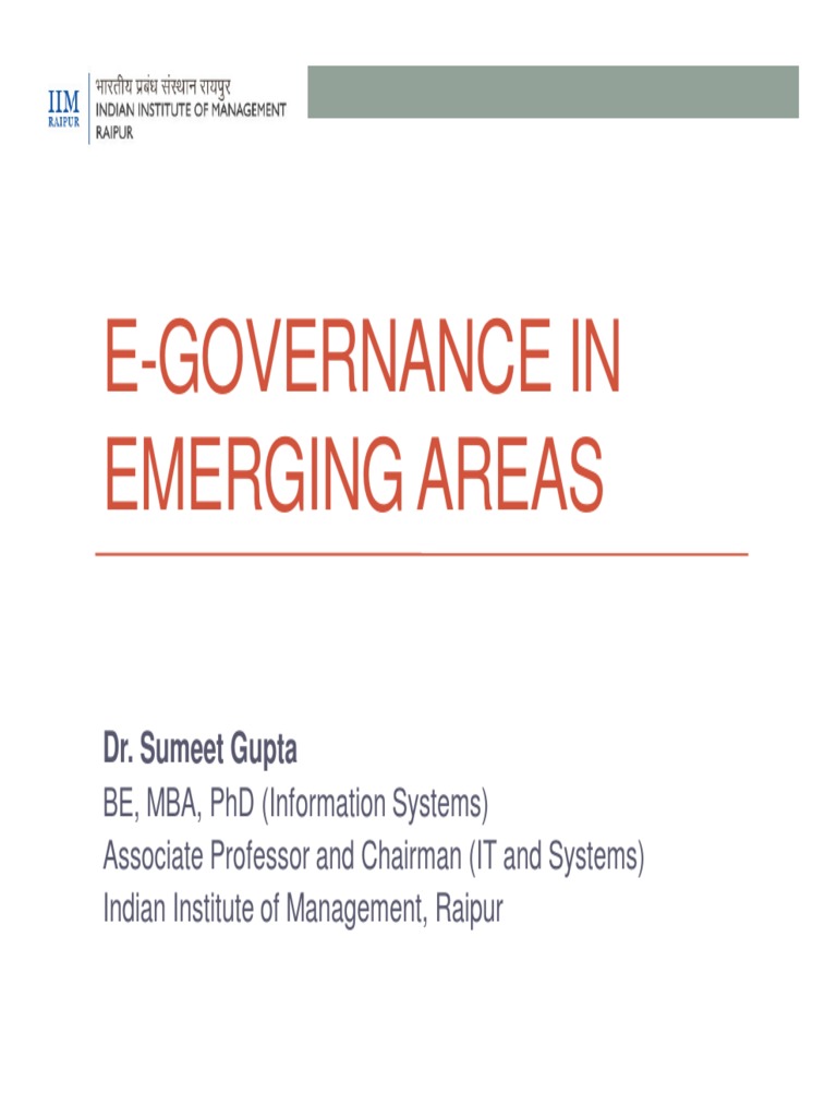 E-Governance in Emerging Areas | PDF | Road Safety | Road Infrastructure