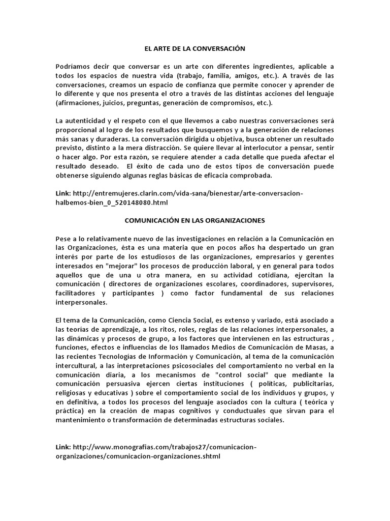 El Arte de Conversar Efectivamente | PDF | Comunicación | Aprendizaje