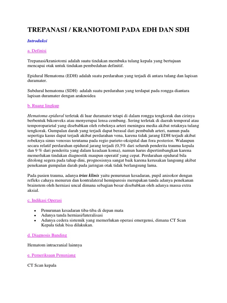TREPANASI EDH SDH | PDF