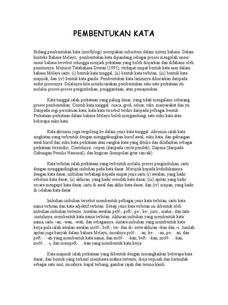 Pembentukan Kata | PDF