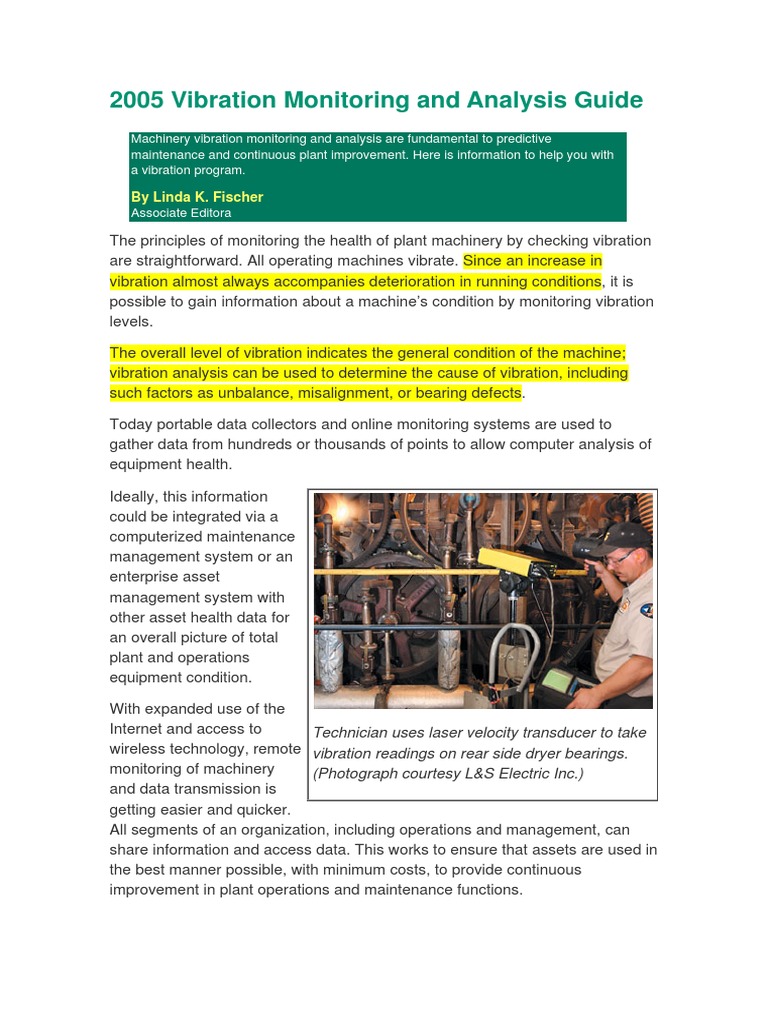 CP 2 Vibration Monitoring and Analysis Guide | PDF | Reliability ...