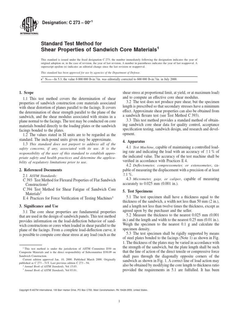 ASTM C-273 | Strength Of Materials | Yield (Engineering)