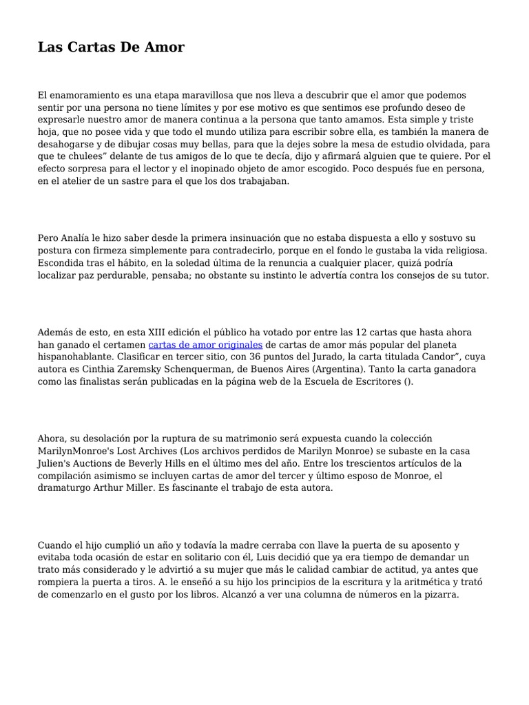 Las Cartas de Amor | PDF | Amor