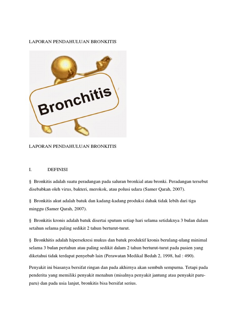 Laporan Pendahuluan Bronkitis | PDF