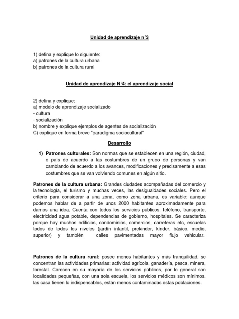 Patrones Culturales y Socialización | PDF | Socialización | Sociedad