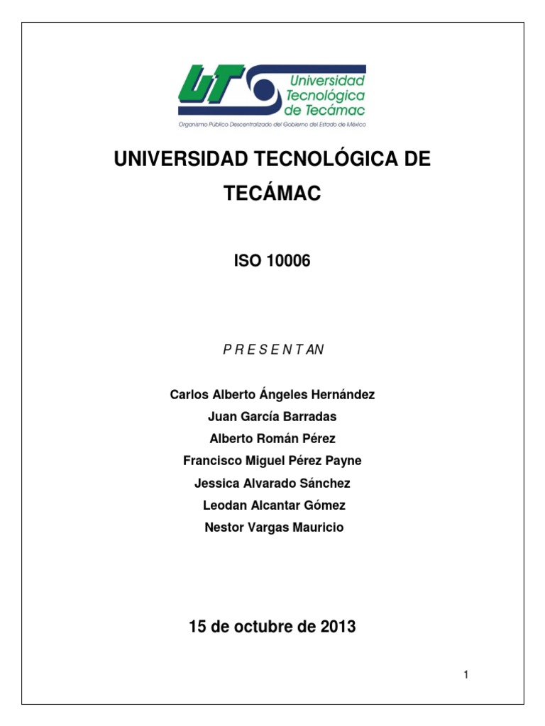 Iso 10006 | PDF | Organización internacional para la estandarización ...