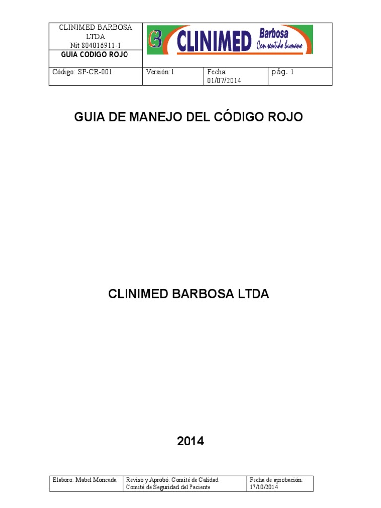 Guia de Codigo Rojo | PDF | Reanimación cardiopulmonar | Coagulación