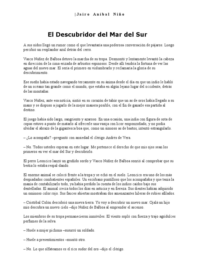 Vasco Núñez y el Mar del Sur | PDF | Naturaleza