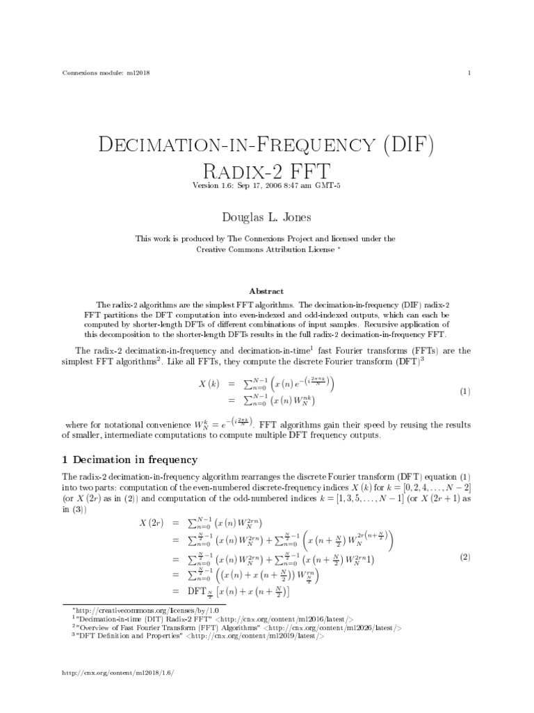 Radix-2 DIF FFT Algorithm Guide | PDF | Fast Fourier Transform ...