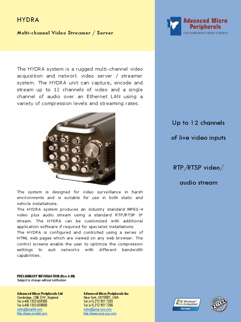 Hydra Ethernet Protocol | PDF | Streaming Media | Video