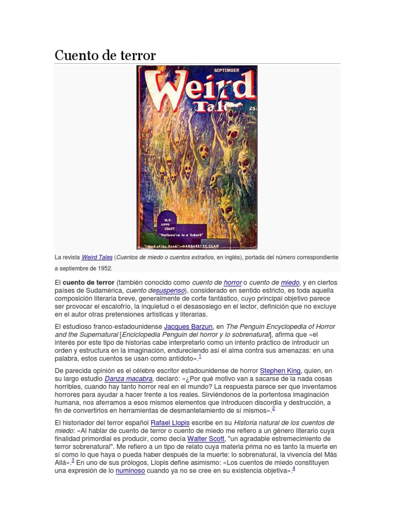 Cuento de Terror PDF | PDF | Ficcion gotica | Edgar Allan Poe